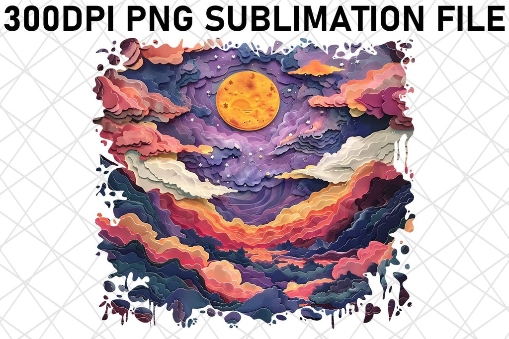 Luminous Sunburst Sublimation Art - So Fontsy