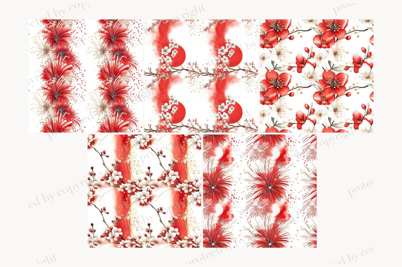 Lunar New Year Digital Paper | Chinese Pattern - So Fontsy