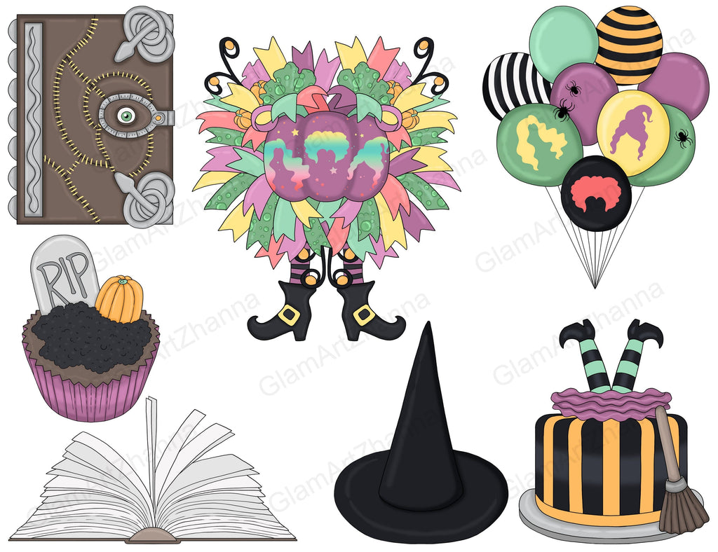 Magic CLIPART Halloween, Fall clipart, Pumpkin - PNG files - So Fontsy