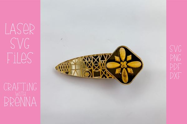 Magical Pattern Hair Clip Laser SVG File - So Fontsy