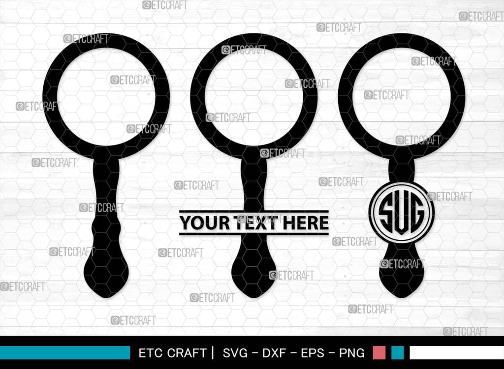 Magnifying Glass Monogram, Magnifying Glass Silhouette, Magnifying ...
