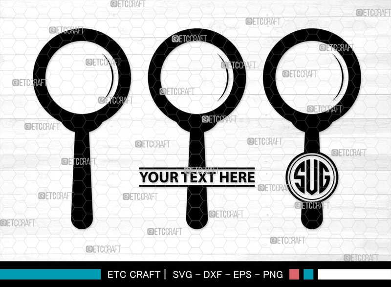 Magnifying Glass Monogram, Magnifying Glass Silhouette, Magnifying ...