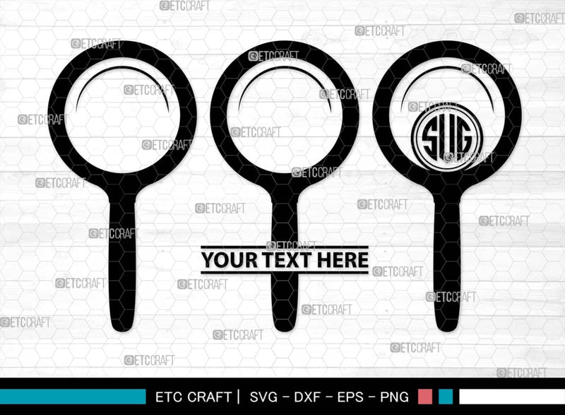 Magnifying Glass Monogram, Magnifying Glass Silhouette, Magnifying ...