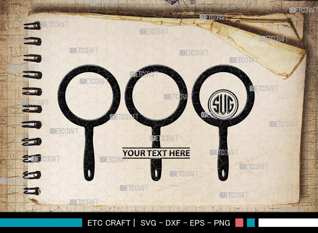 Magnifying Glass Monogram, Magnifying Glass Silhouette, Magnifying ...