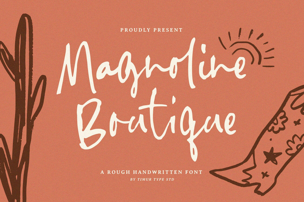 Magnoline Boutique - Rough Handwritten Font - So Fontsy