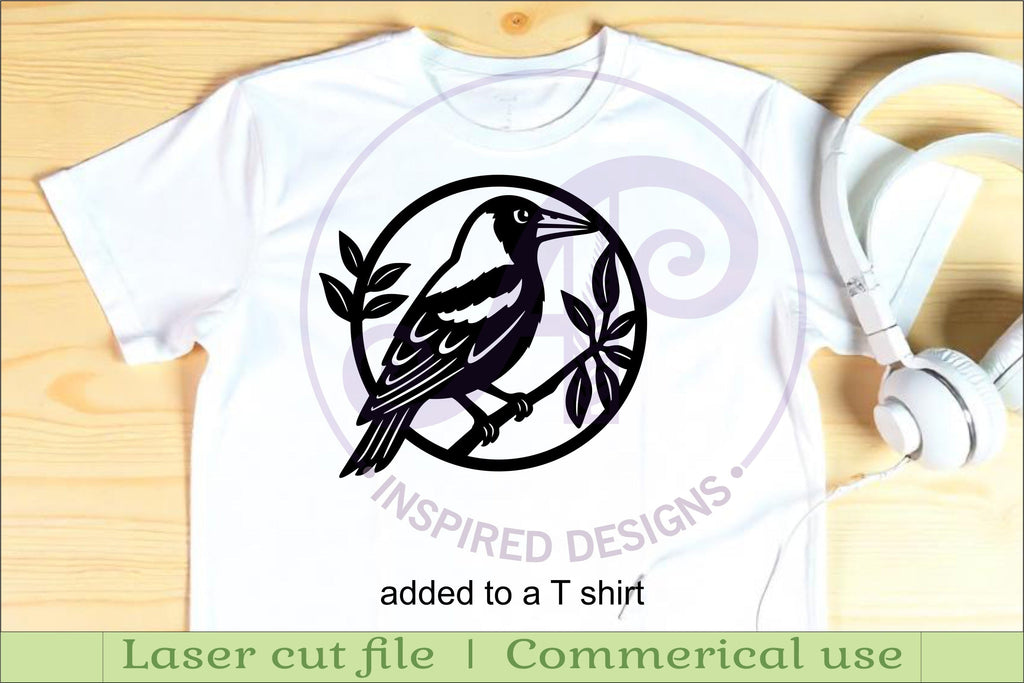 Magpie Bird wall sign svg laser cut - So Fontsy