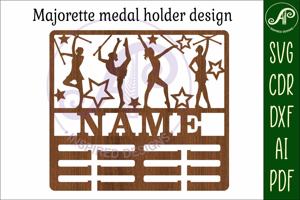 Majorette medal holder Name svg laser cut - So Fontsy