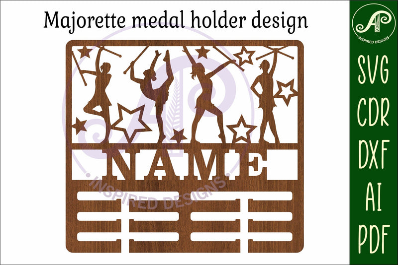 Majorette medal holder Name svg laser cut - So Fontsy