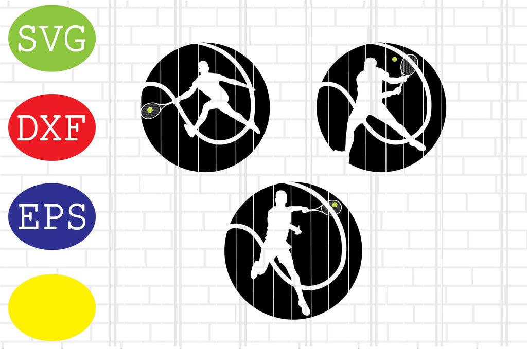 Male Tennis Ball Svg, Tennis Silhouette Svg, Tennis Silhouette, Tennis ...