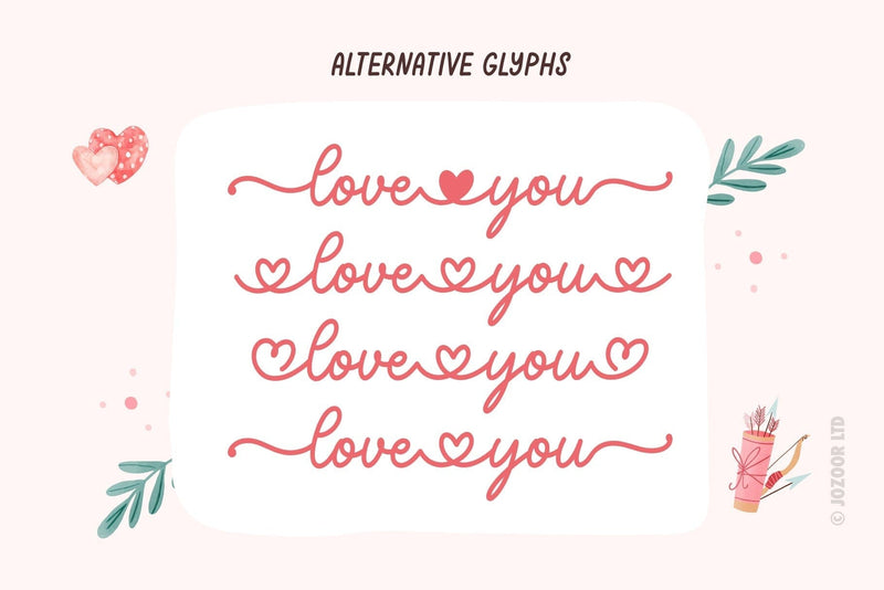 Malia Love You - Lovely Script Font - So Fontsy