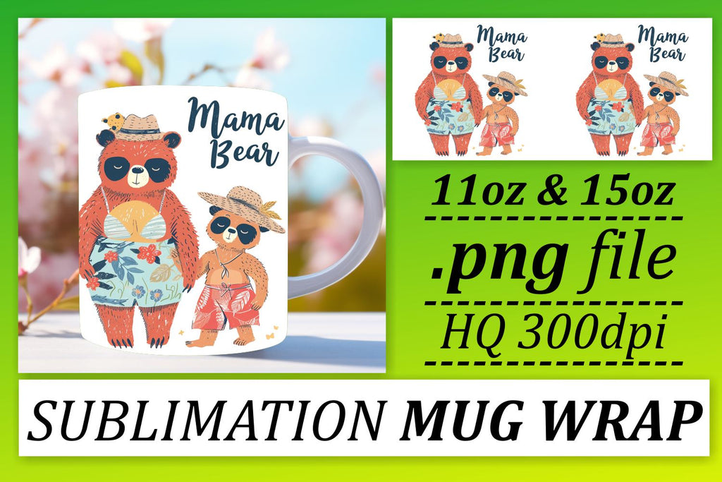 Mama Bear Affection Sublimation Design - So Fontsy