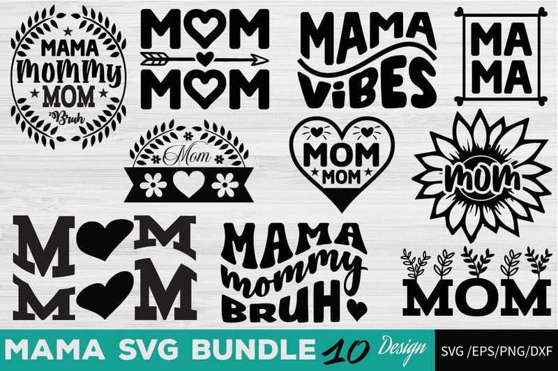 Mama Svg Bundle Mom Outline Clipart - So Fontsy