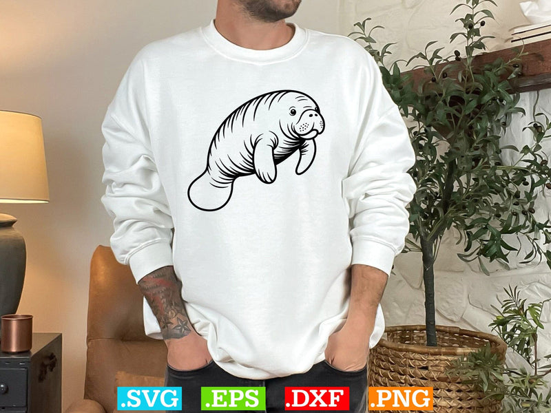 Manatee SVG Bundle, Ocean Animal Svg, Manatee Silhouette, Ocean Life ...