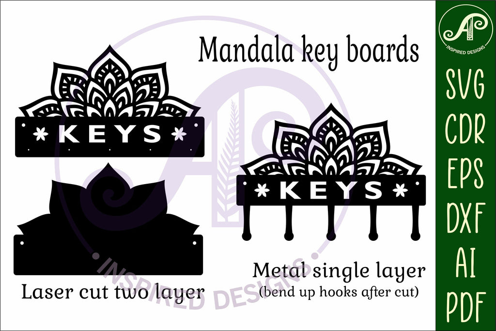 Mandala Key holders for metal and laser cutting - So Fontsy