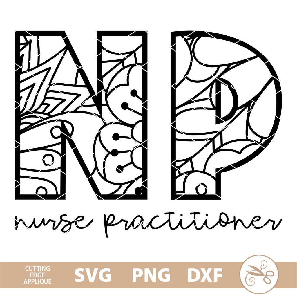 Mandala Nurse Practitioner SVG, PNG, DXF - So Fontsy