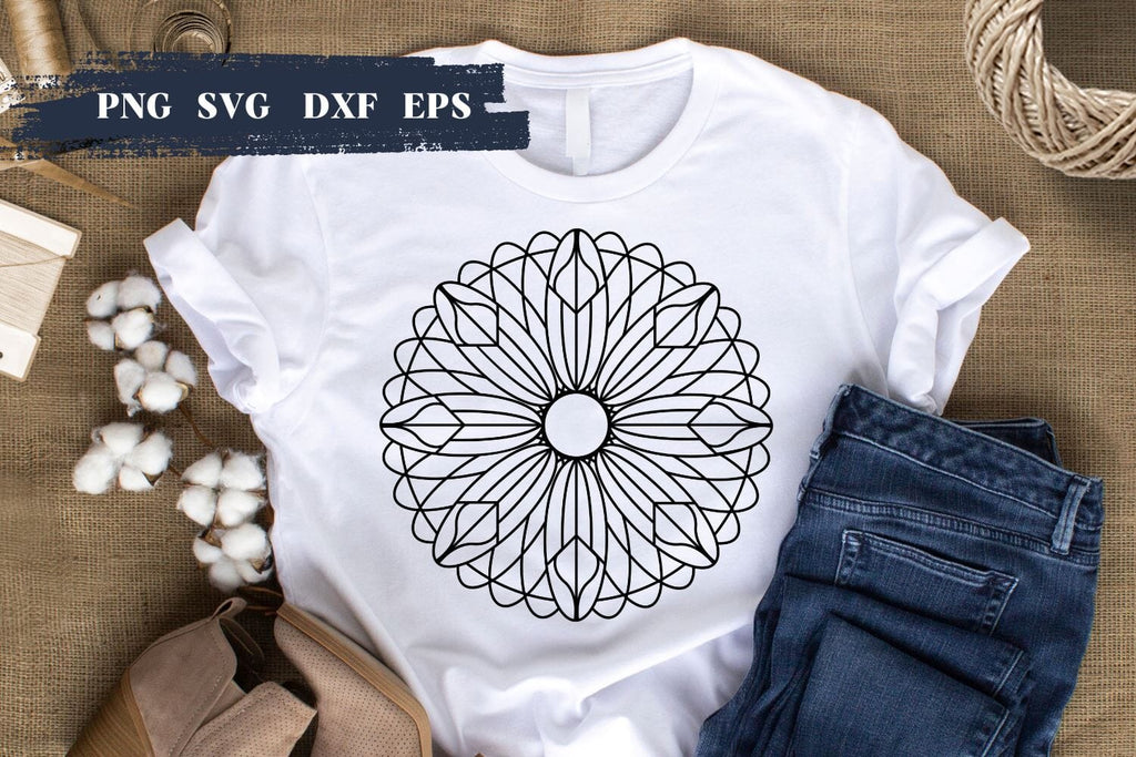Mandala Single Line SVG - So Fontsy