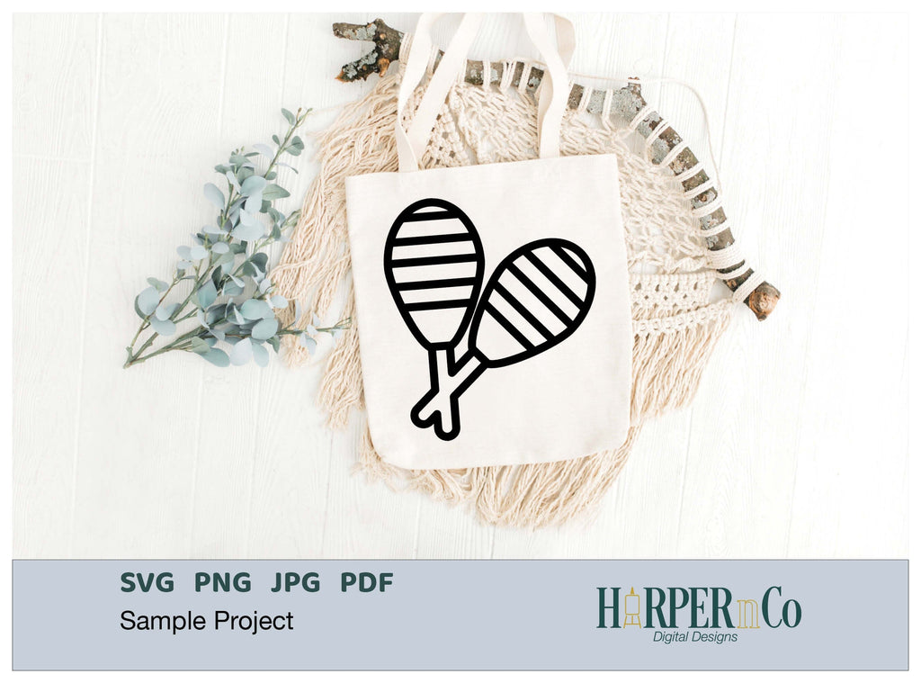 Maracas Outline SVG PNG Cut EPS File - So Fontsy