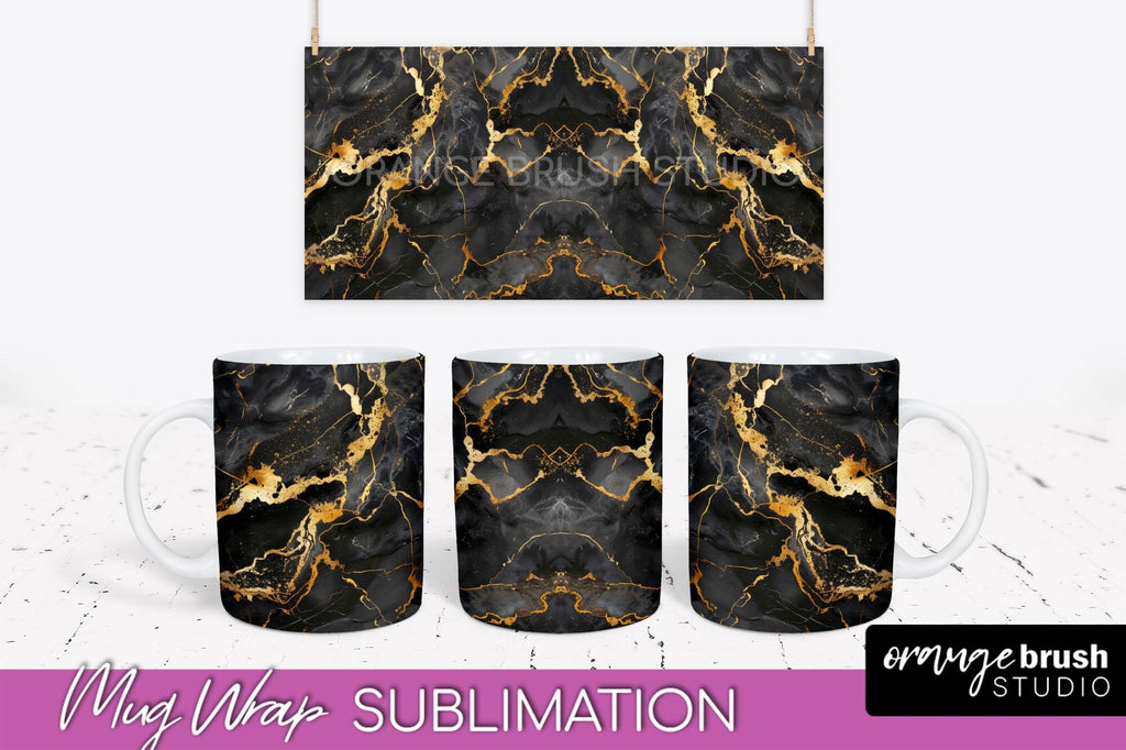 Marble Mug Wrap - 3D Marble Texture Mug Sublimation Design - So Fontsy