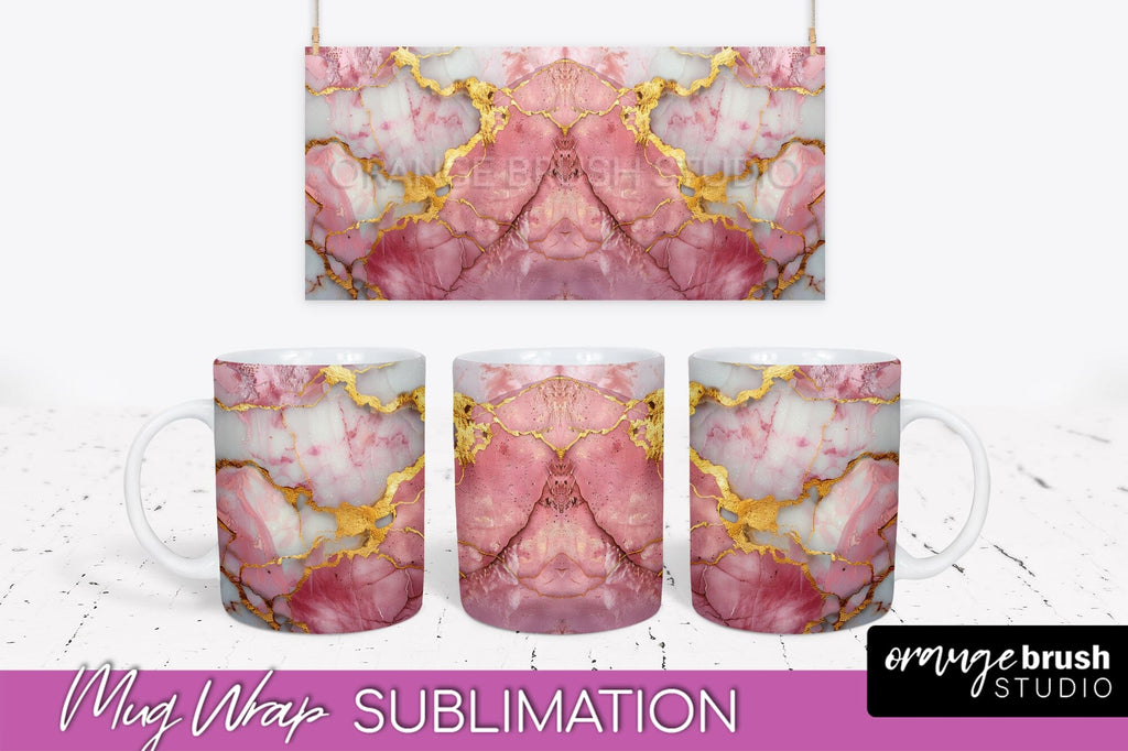 Marble Mug Wrap - 3D Marble Texture Mug Sublimation Design - So Fontsy