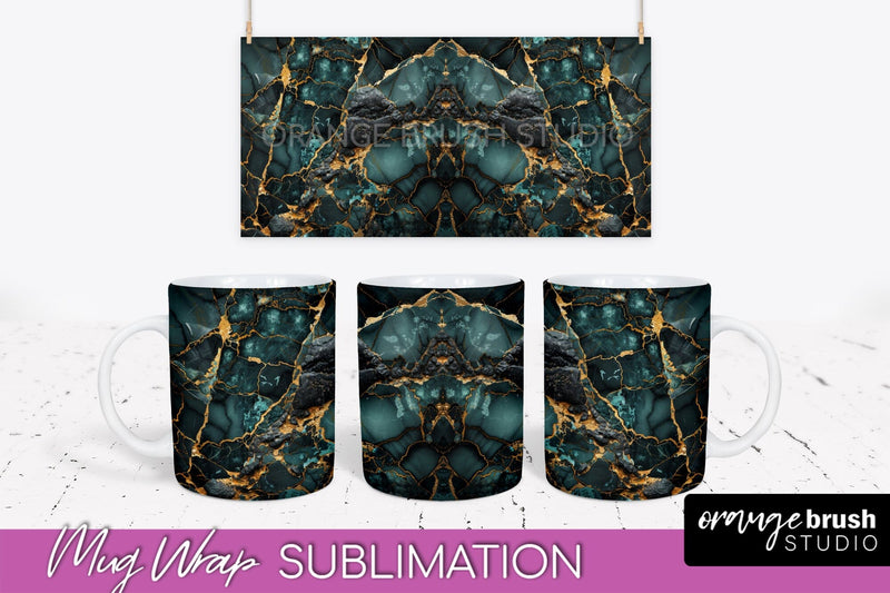 Marble Mug Wrap - 3D Marble Texture Mug Sublimation Design - So Fontsy