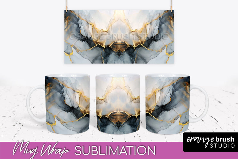 Marble Mug Wrap - 3D Marble Texture Mug Sublimation Design - So Fontsy