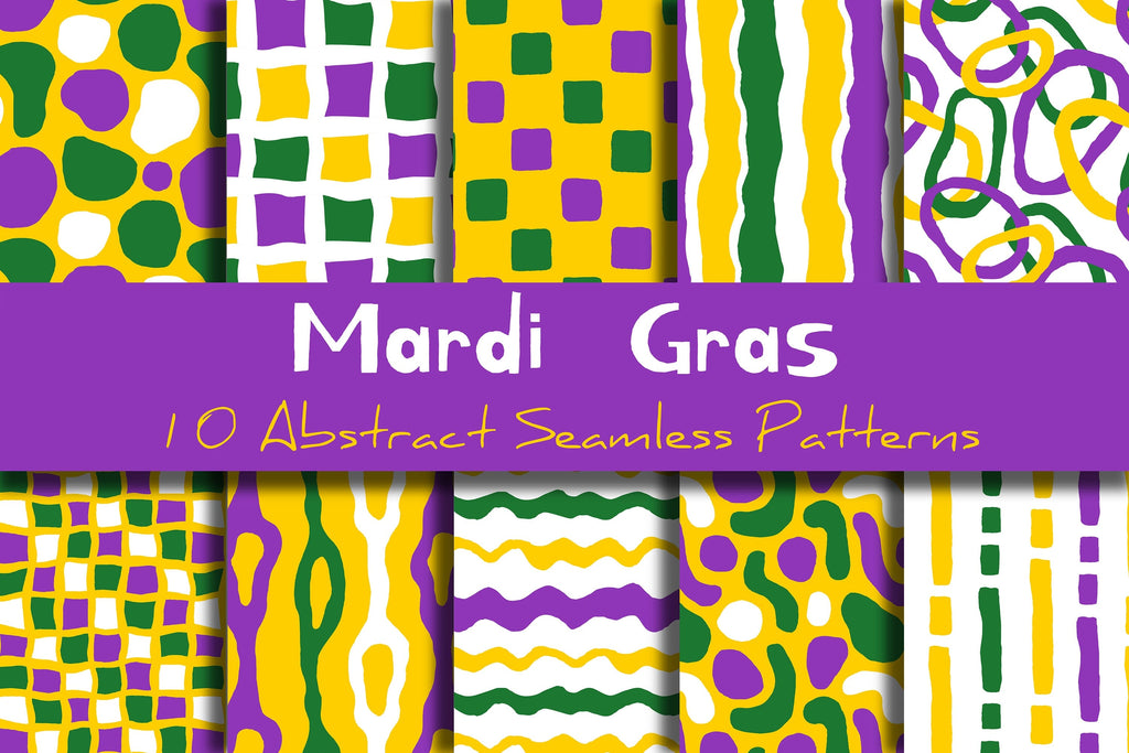 Mardi Gras Abstract Seamless Patterns Papers Backgrounds - So Fontsy