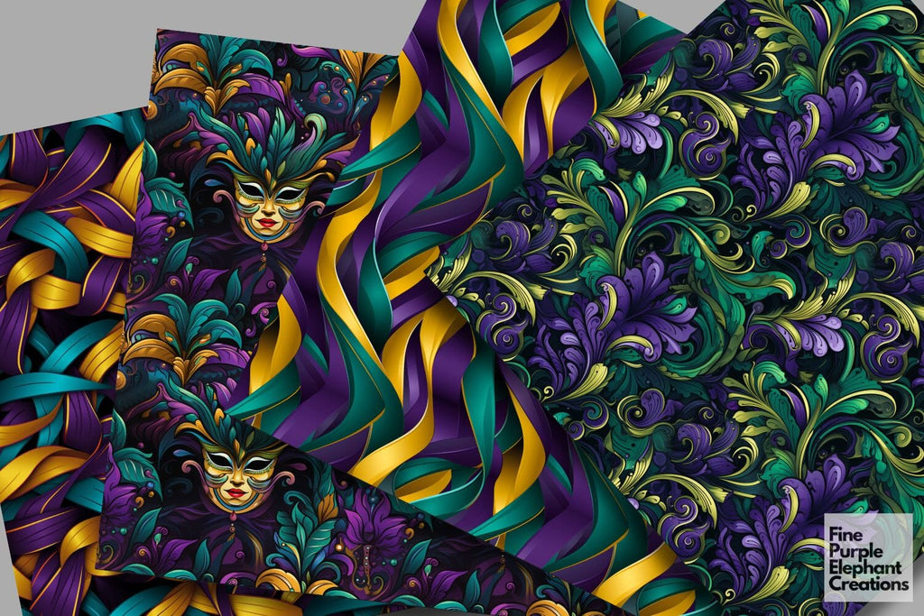Mardi Gras Carnival Digital Paper | Brazilian Masquerade Fat Tuesday ...