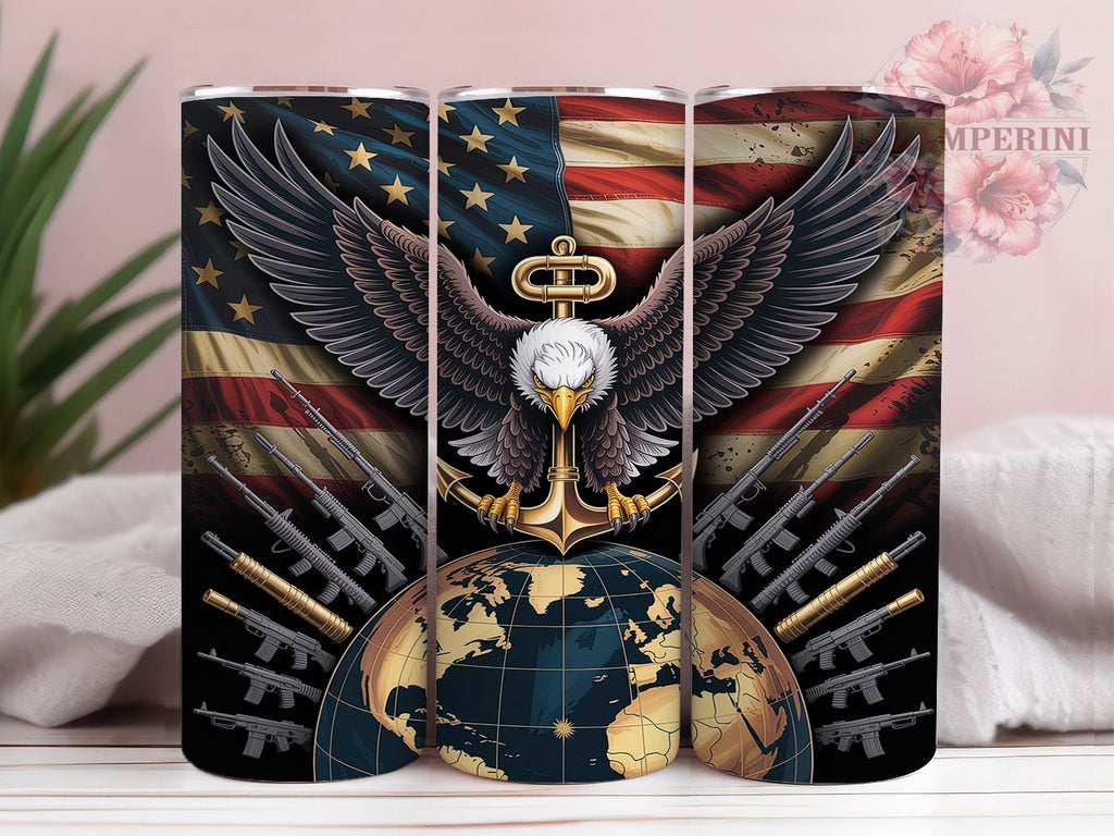 Marine Corps Patriotic Tumbler, Patriotic Military Design, USMC Tumbler ...