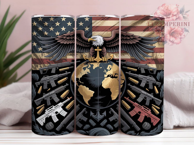 Marine Corps Patriotic Tumbler, Patriotic Military Design, USMC Tumbler ...