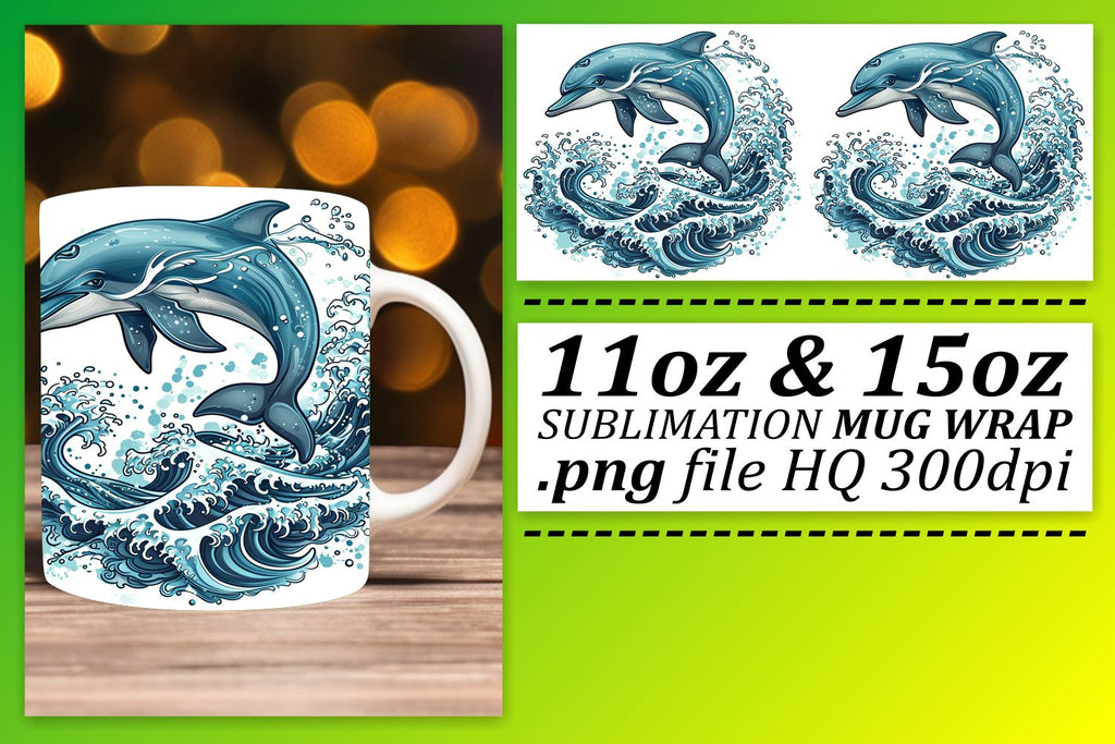 Marine Life Sublimation Art, Coastal Oceanic Fish Mug Wrap Design - So ...