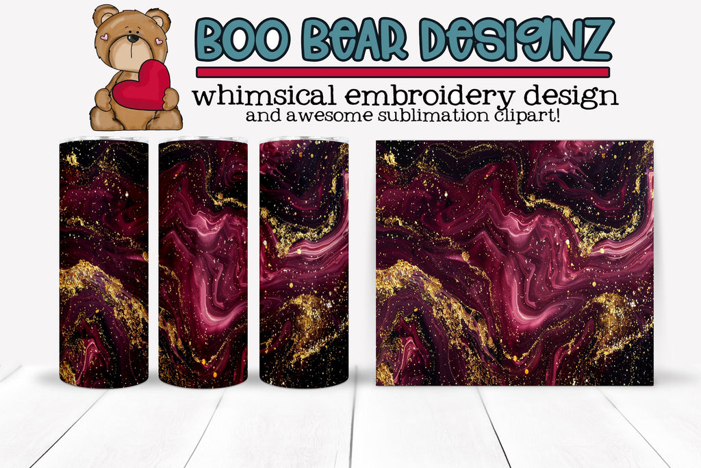 Maroon and Gold Sublimation Tumbler wrap - So Fontsy