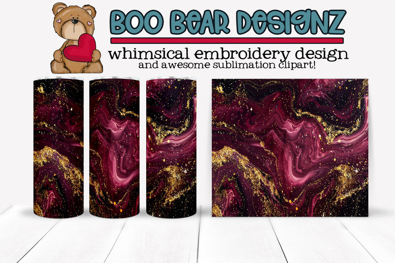 Maroon and Gold Sublimation Tumbler wrap - So Fontsy