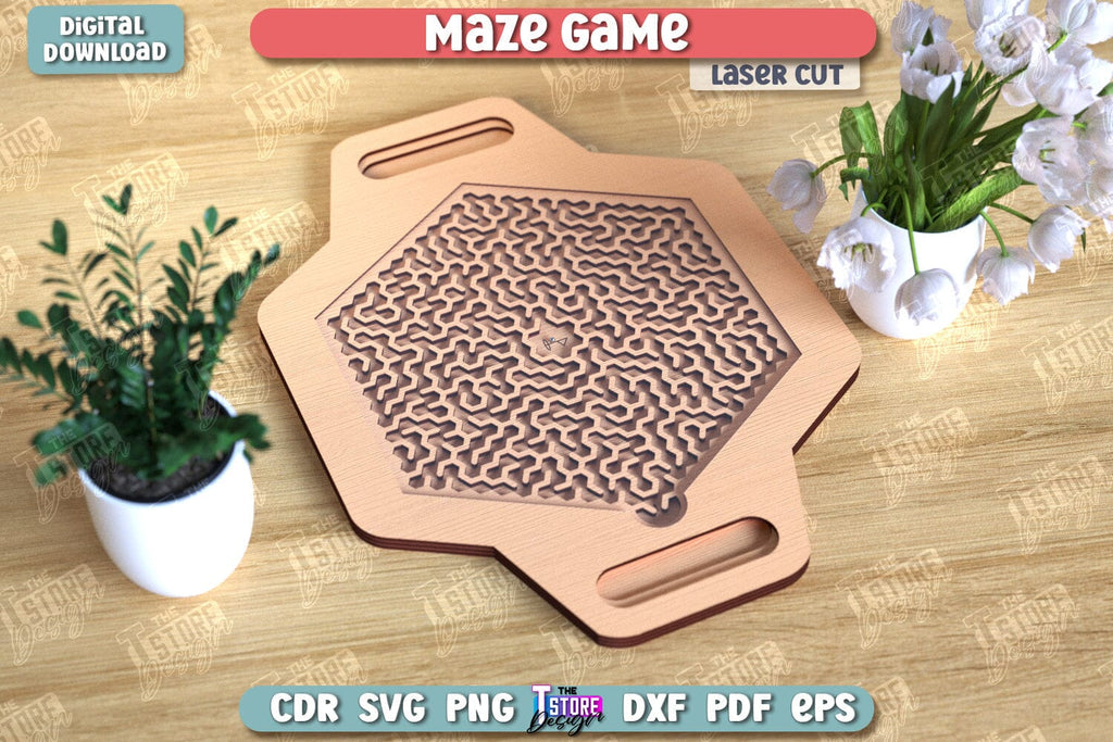 Maze Game Laser Cut Bundle | Handheld Maze Game | Wooden Labyrinth Toy ...