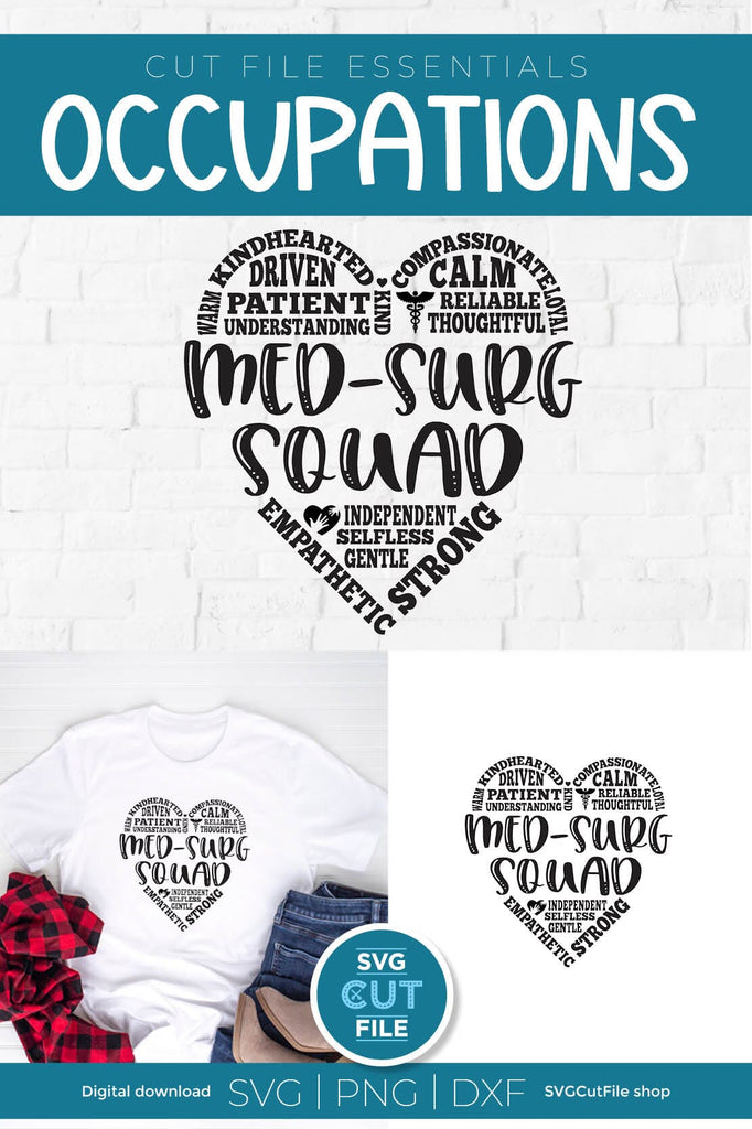 Med Surg svg for the whole med surg squad, Crew or Team - So Fontsy