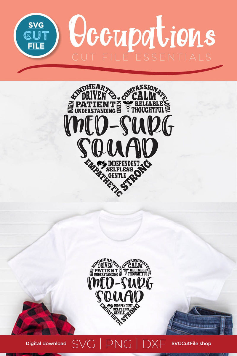 Med Surg svg for the whole med surg squad, Crew or Team - So Fontsy