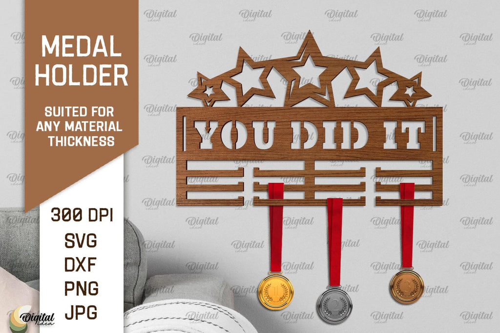 Medal Display Laser Cut. Medal Holder SVG - So Fontsy