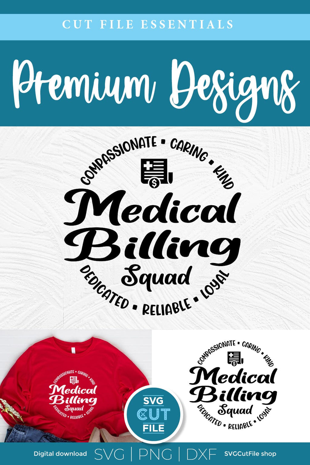 Medical Billing squad svg, round circle billing clerk svg - So Fontsy