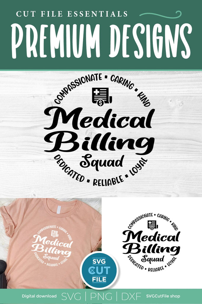 Medical Billing squad svg, round circle billing clerk svg - So Fontsy