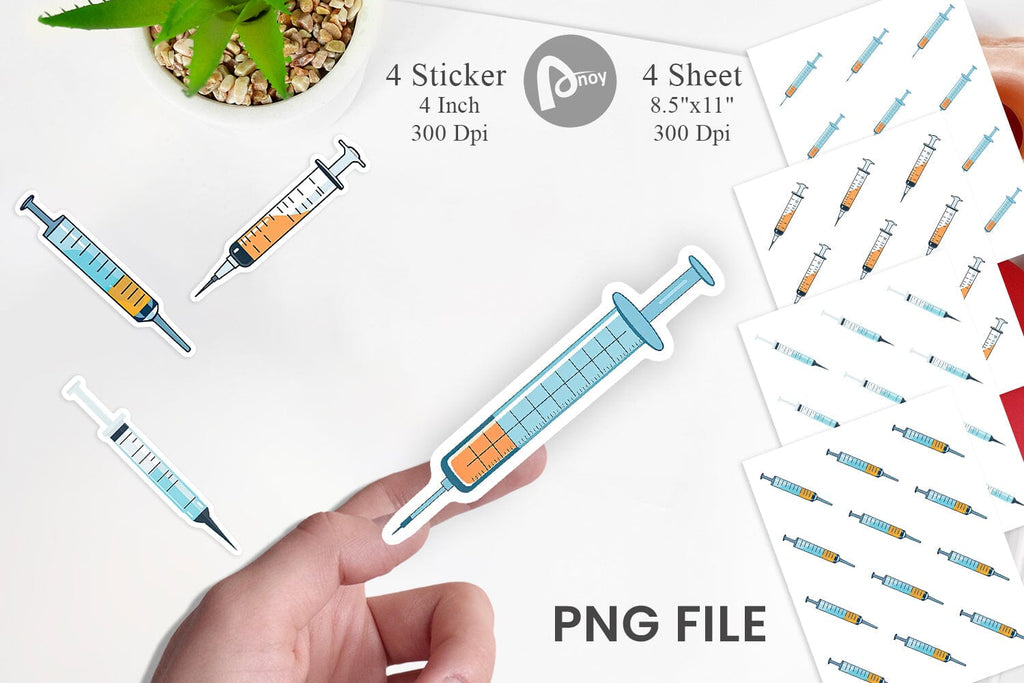 Medical Syringe Sticker - So Fontsy