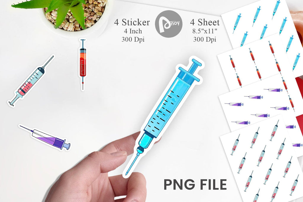 Medical Syringe Sticker - So Fontsy