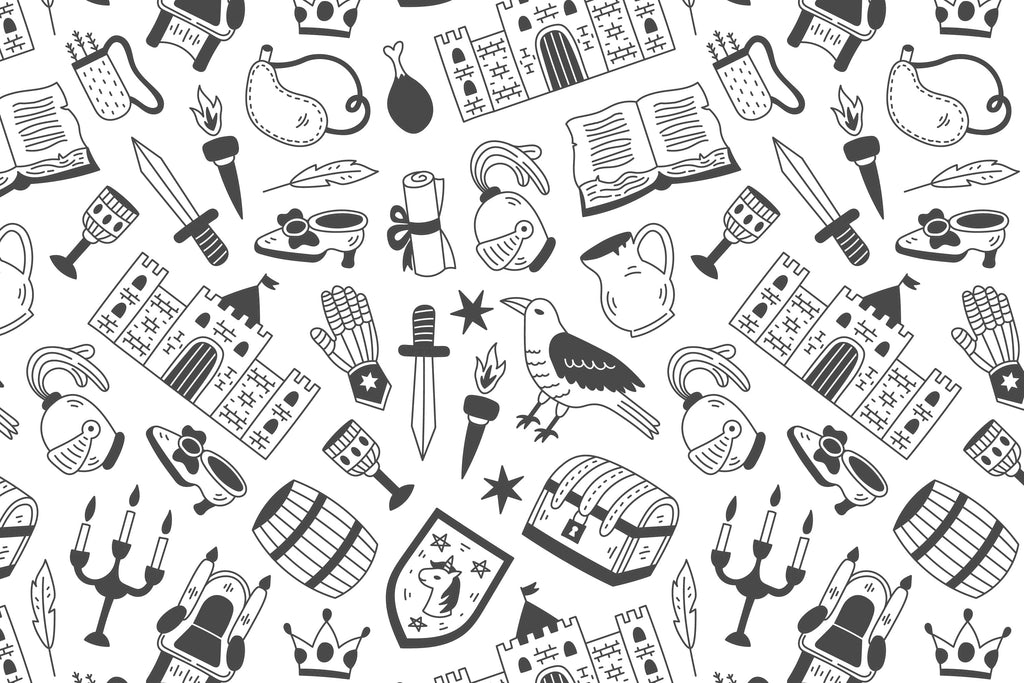 Medieval Historical Middle Ages Seamless Pattern Background - So Fontsy