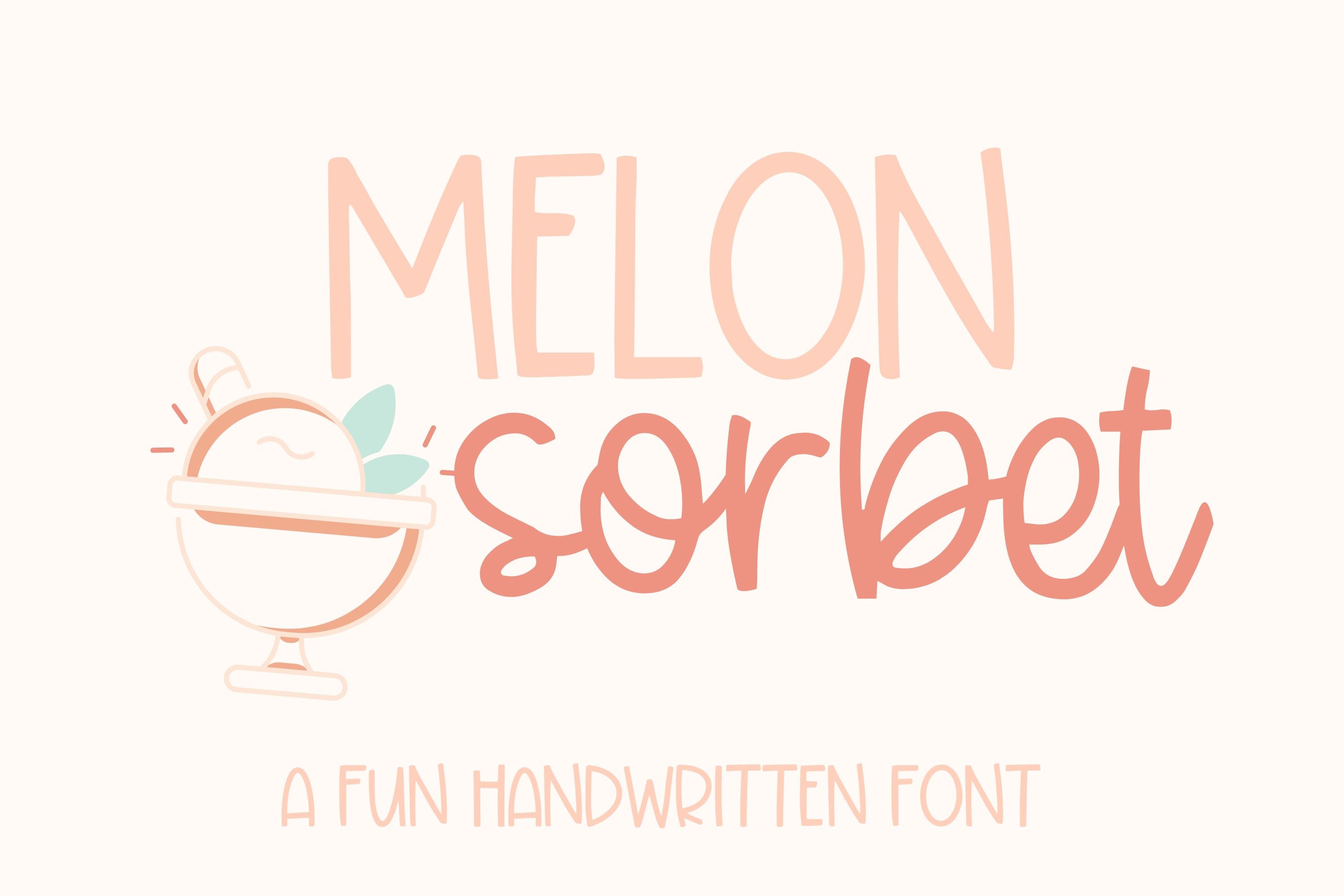 Melon Sorbet, A Cute Handwritten Font with Outlines - So Fontsy
