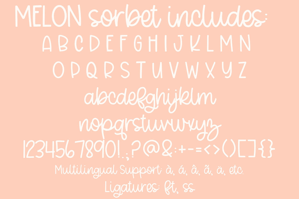 Melon Sorbet, A Cute Handwritten Font with Outlines - So Fontsy