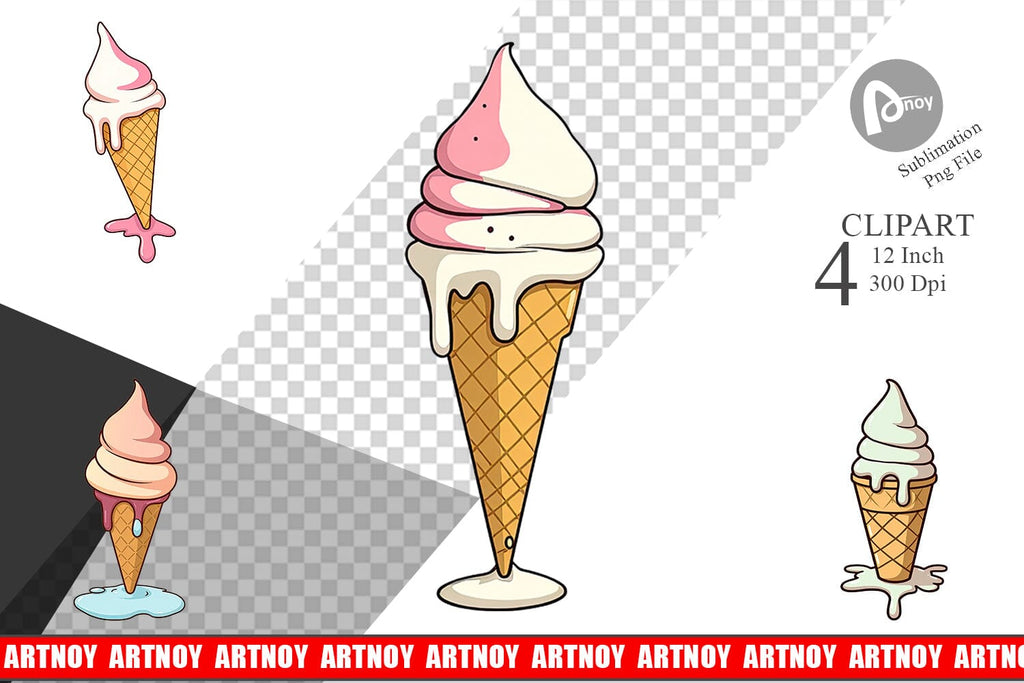 Melty Ice Cream Clipart - So Fontsy