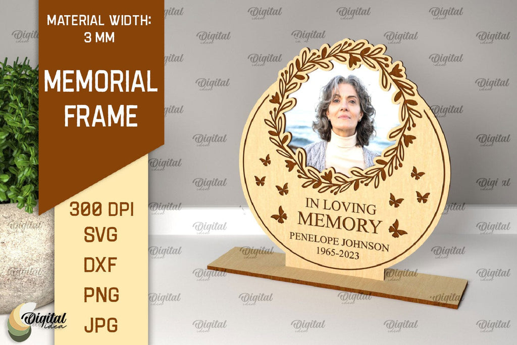 Memorial Frame Laser Cut. Personalized Memorial Frame SVG - So Fontsy