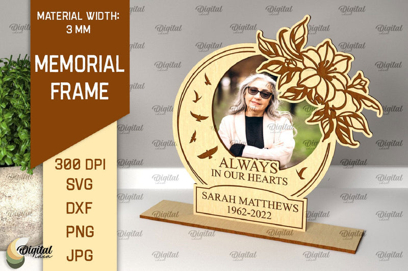 Memorial Frames Laser Cut Bundle. Personalized Memorial Frames SVG - So ...