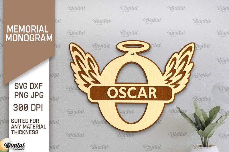 Memorial Split Letter Name Monogram Laser Cut. Letter O SVG - So Fontsy