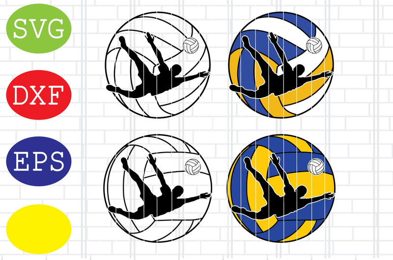 Men Volleyball Player Svg, Volleyball Cut Files, Volleyball Svg, Game ...