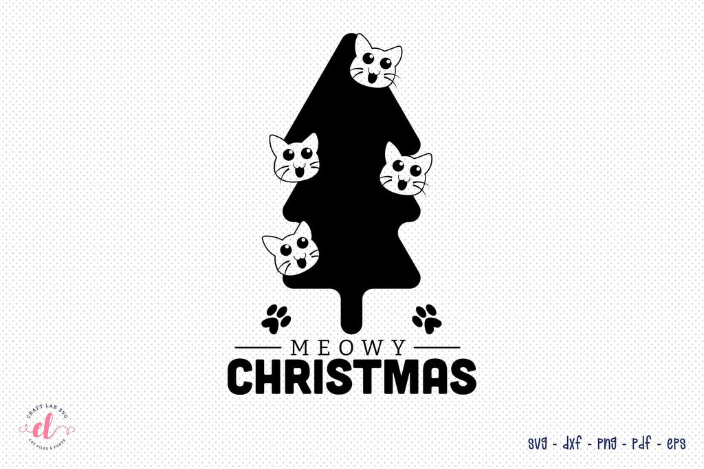 Meowy Christmas - Cat SVG Design - So Fontsy