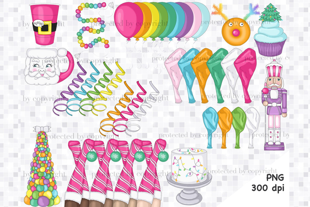 Merry And Bright Clipart | Christmas Clipart Bundle PNG - So Fontsy